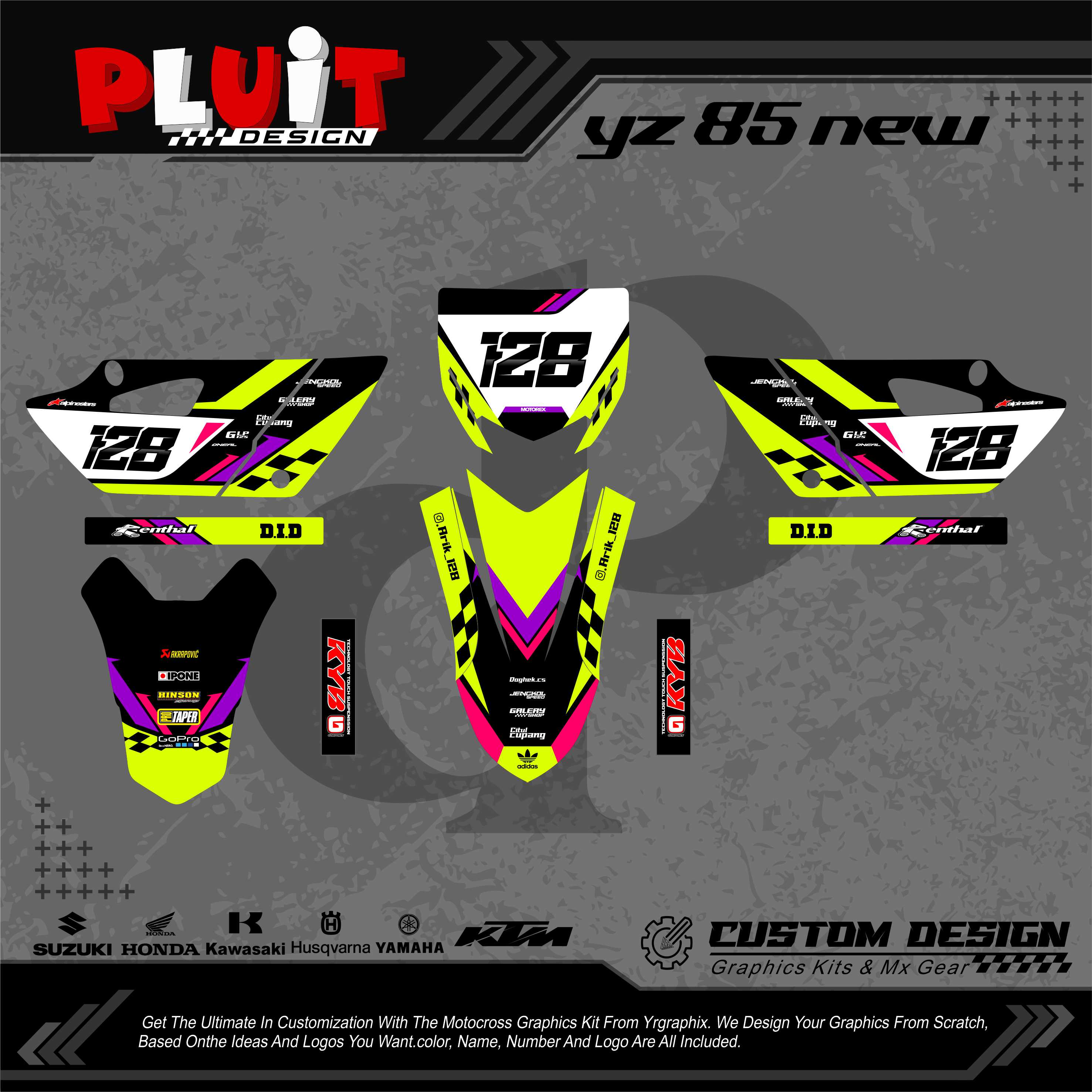 DECAL YZ 85 NEW 3M DESAIN BARU CUSTOM BEBAS WARNA BISA PAKAI NO DAN ...
