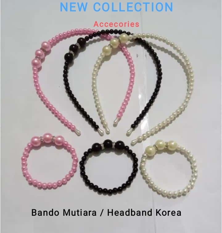 Bando korea viral mutiara aesthetic lucu wanita dewasa mahkota hijab ...