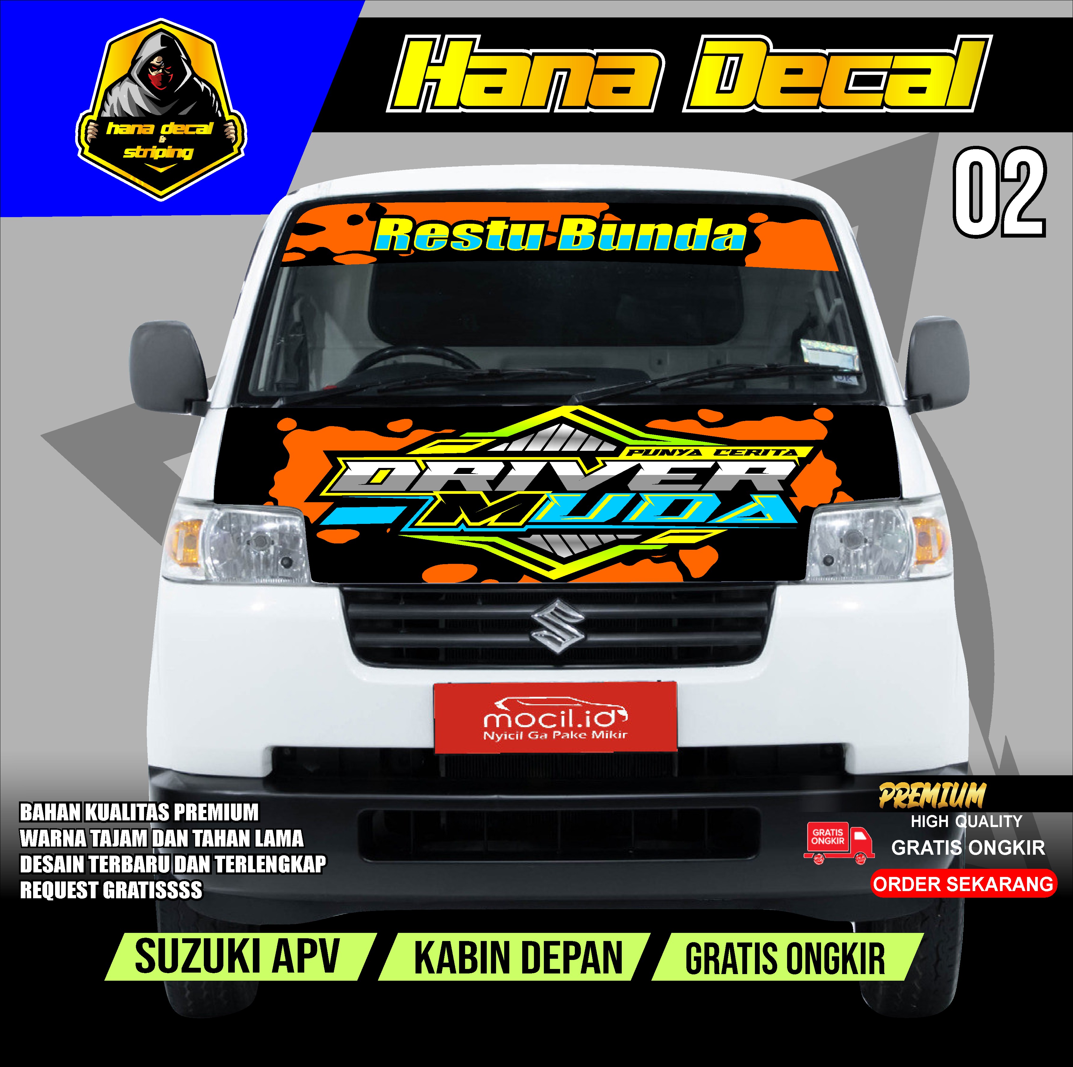 STIKER KABIN DEPAN MOBIL APV PICKUP HANA DECAL KODE 02 | Lazada Indonesia STIKER KABIN DEPAN MOBIL APV PICKUP HANA DECAL KODE 02 | Lazada Indonesia