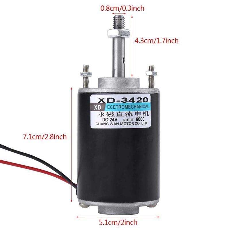 Xd-3420 30W High Speed Cw/Ccw Permanent Magnet Dc Motor For Diy ...