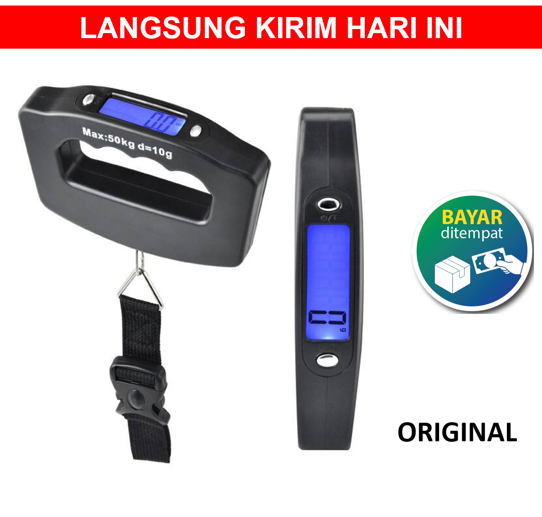 Alat Timbang Penimbang Timbangan Koper Tas Travel Digital 50 kg Gantung ...
