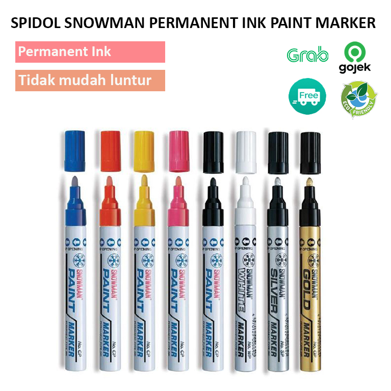 TGF 110 Spidol Snowman Paint Marker Permanent Ink / Spidol Permanen ...