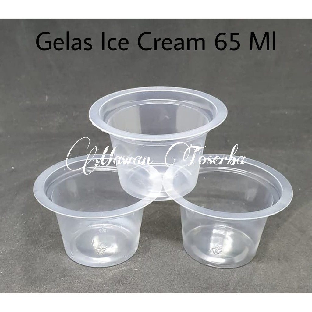 Cup jelly agar puding pudding royal isi 50pcs / gelas plastik ice cream ...