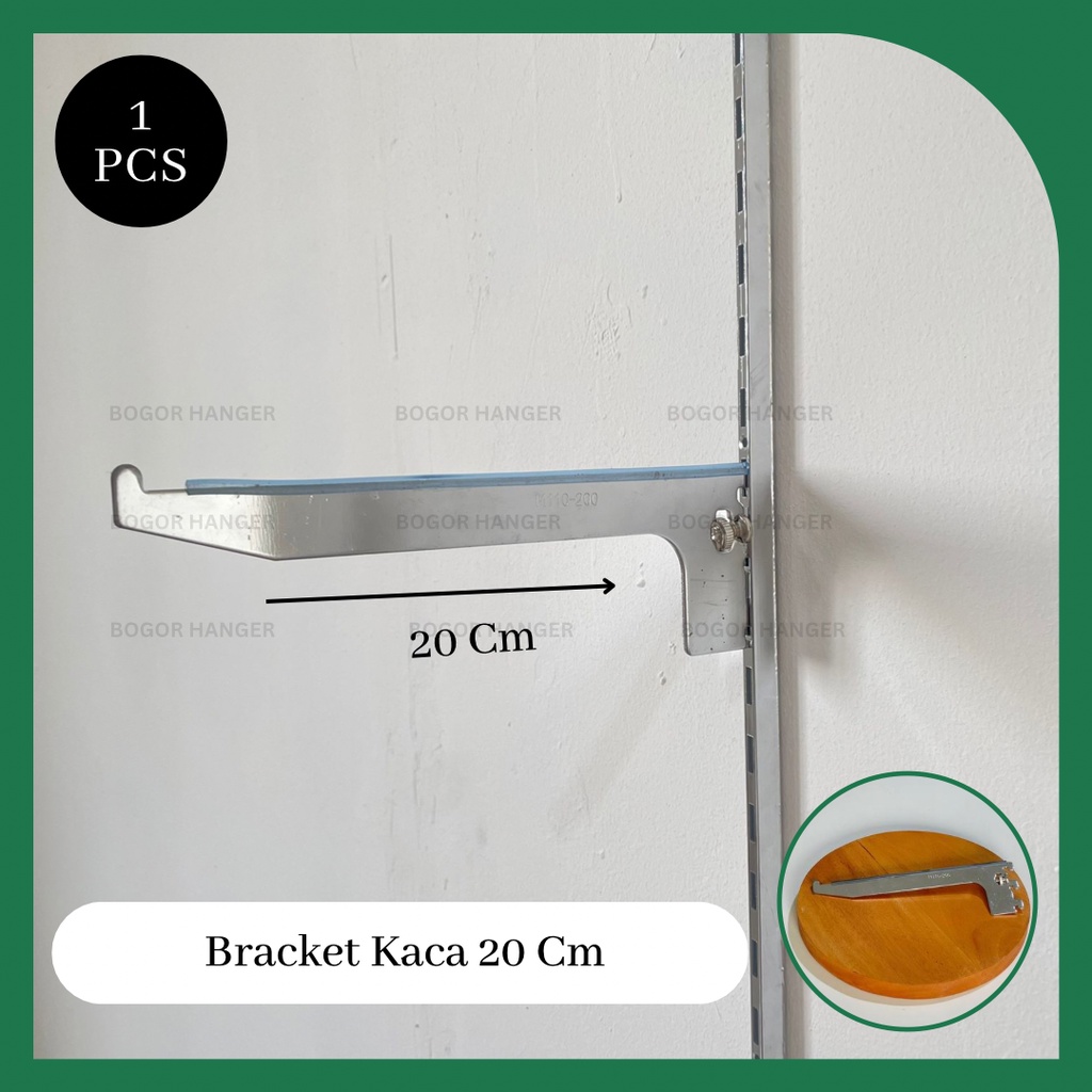 (PER 1 PCS) Bracket Kaca Stainless Ukuran 20 CM (Import) | BK 20 CM ...