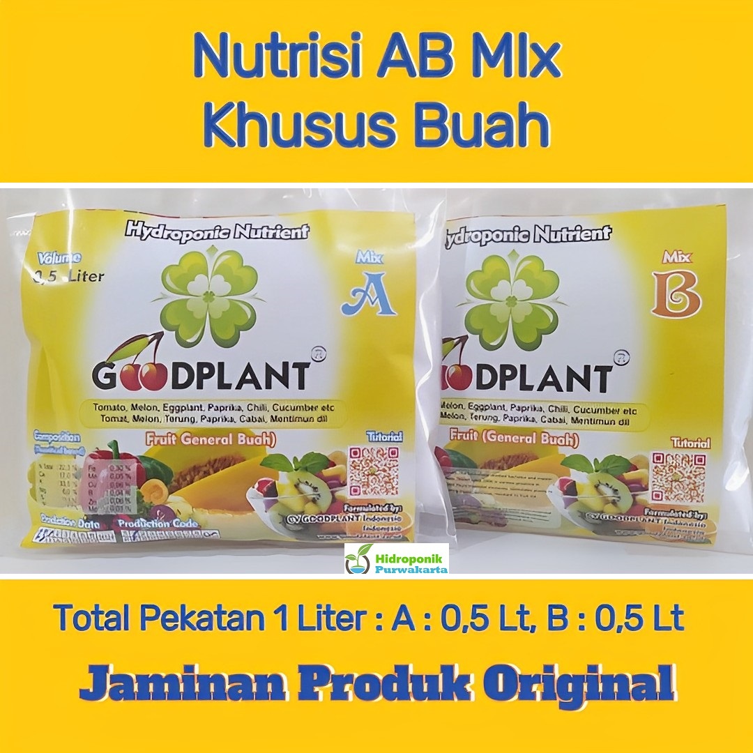 Pupuk Nutrisi Hidroponik AB MIX BUAH GOODPLANT Untuk TOTAL PEKATAN 1 ...