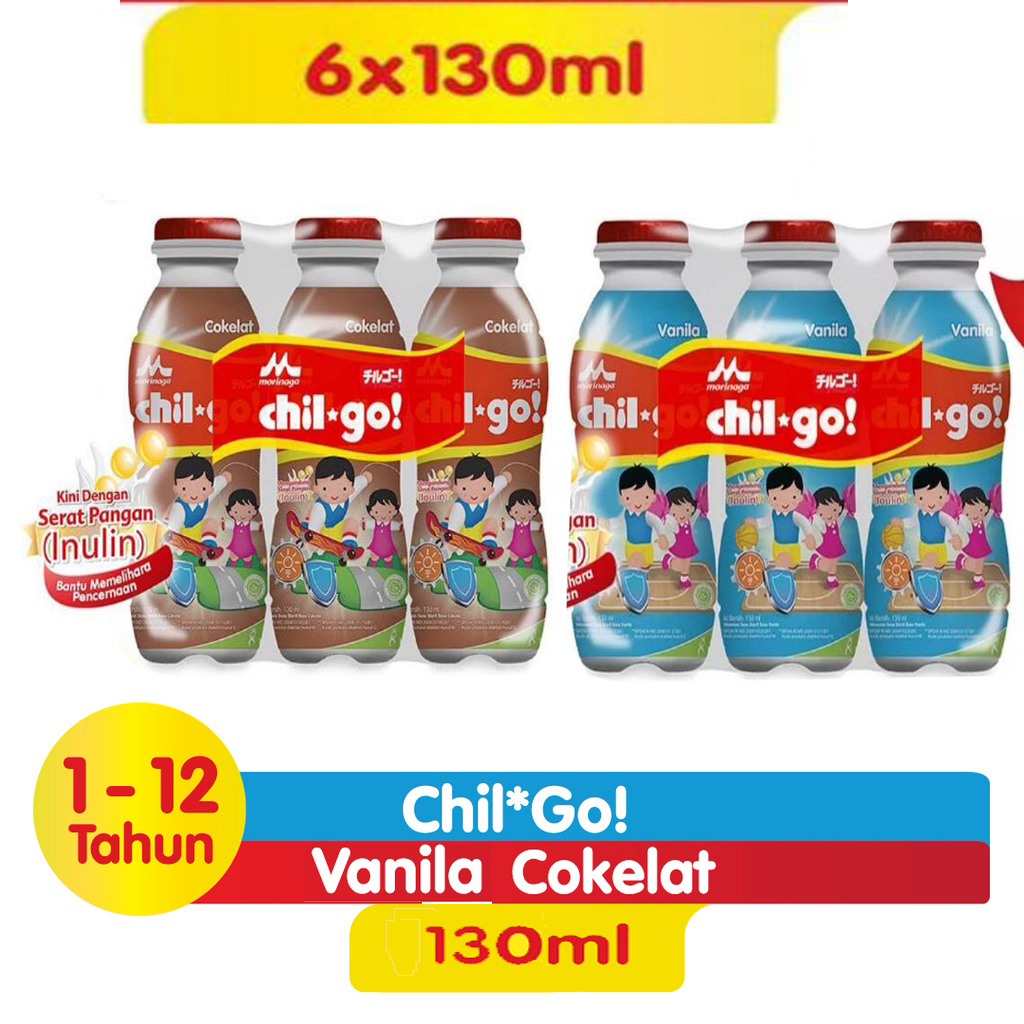Paket 6 BOTOL Morinaga Chil Go Botol Susu Steril UHT Siap Minum Isi 130 ML | Lazada Indonesia