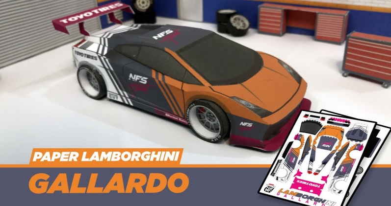 DIY Papercraft Lembar Kertas Pola mobil balap Lamborgiini | Lazada ...