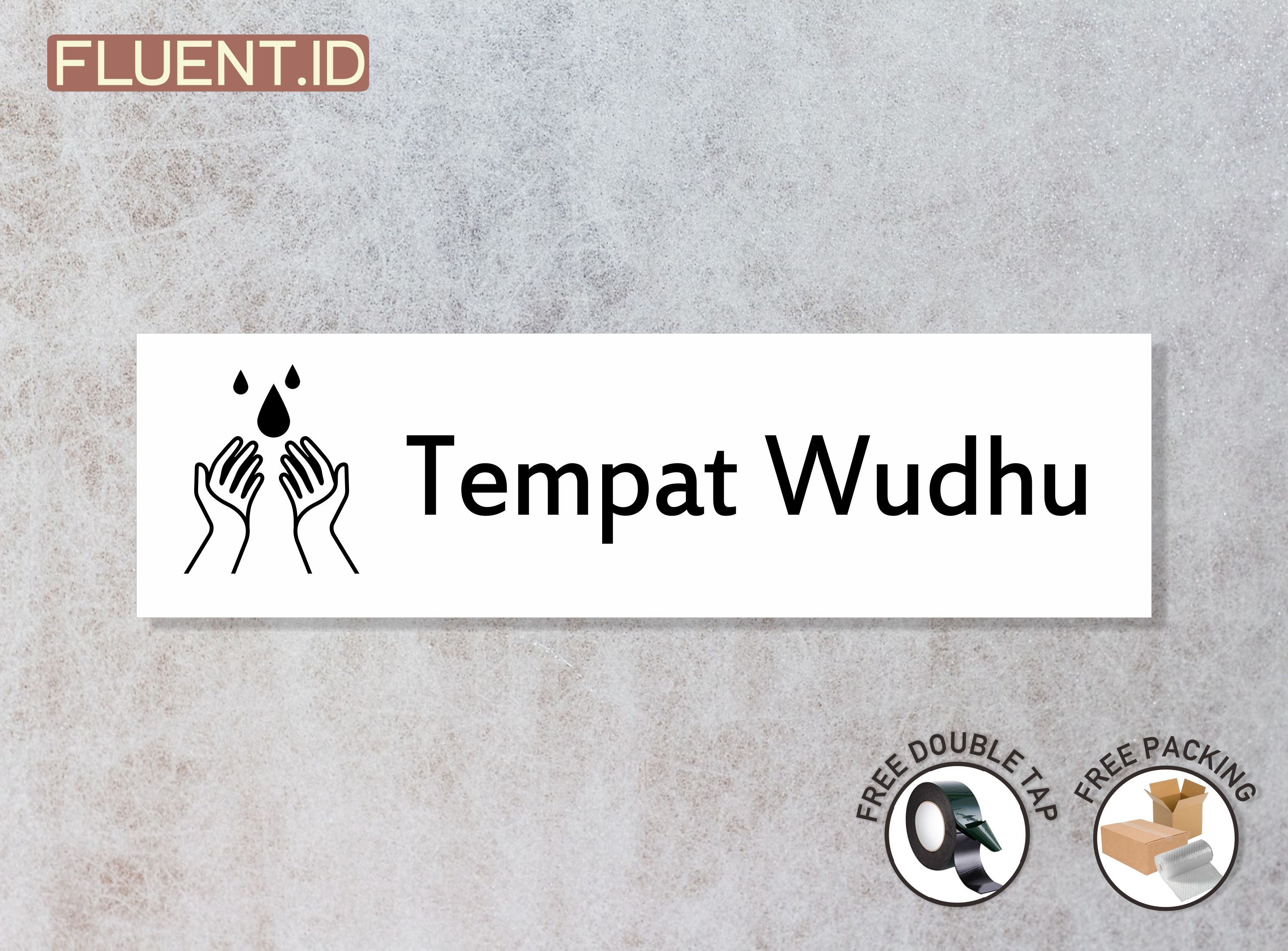 Sign Tulisan Tempat Wudhu Akrilik | Signboard Tempat Wudhu | Lazada ...