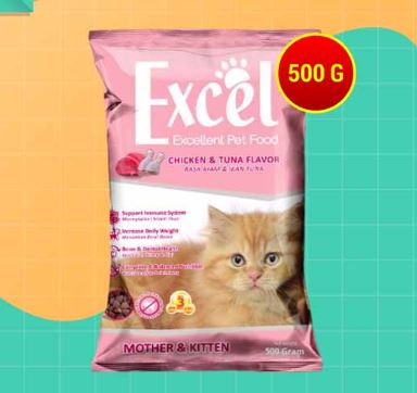 Excel Makan Kucing Kering Mother & Kitten Chicken Tuna 500 gr freshpack ...
