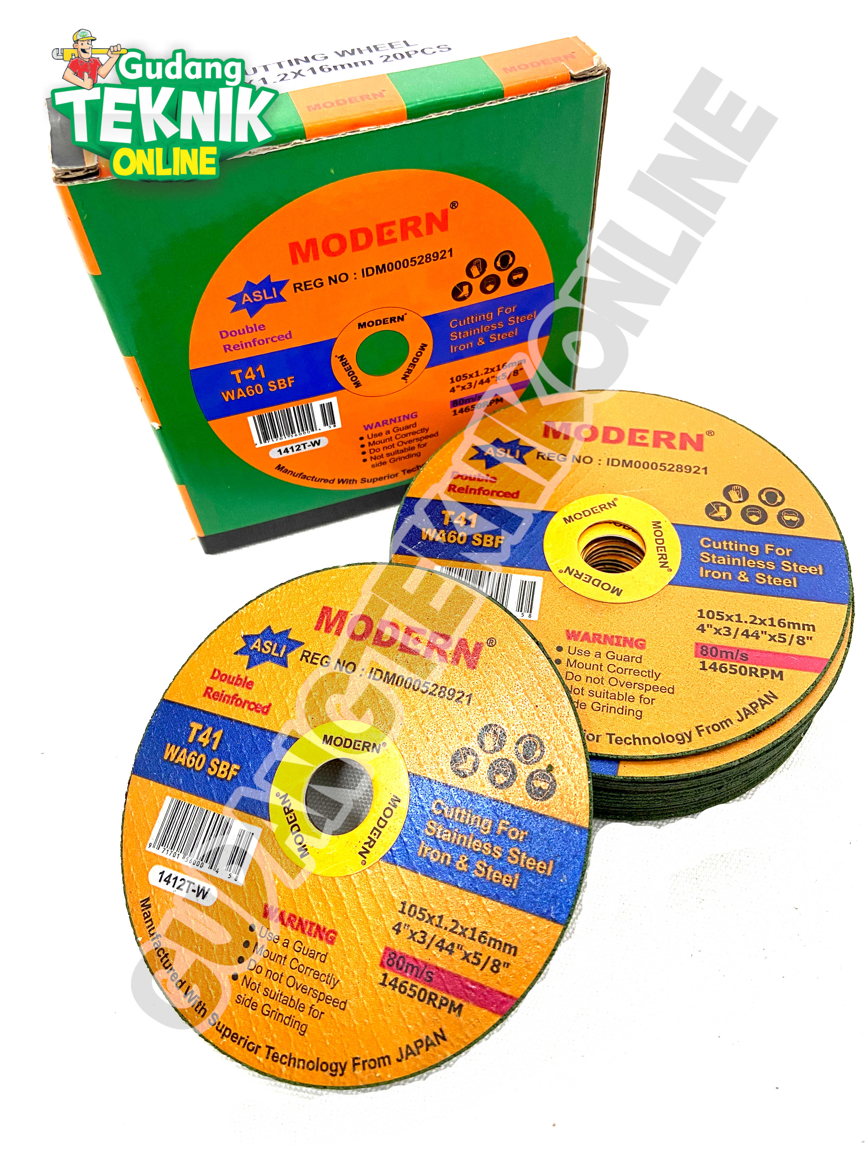 Mata Gerinda Potong 4" MODERN 105X1.2X16 Mata Batu Gurinda grinda 4 Inch Cutting Wheel MODERN ...