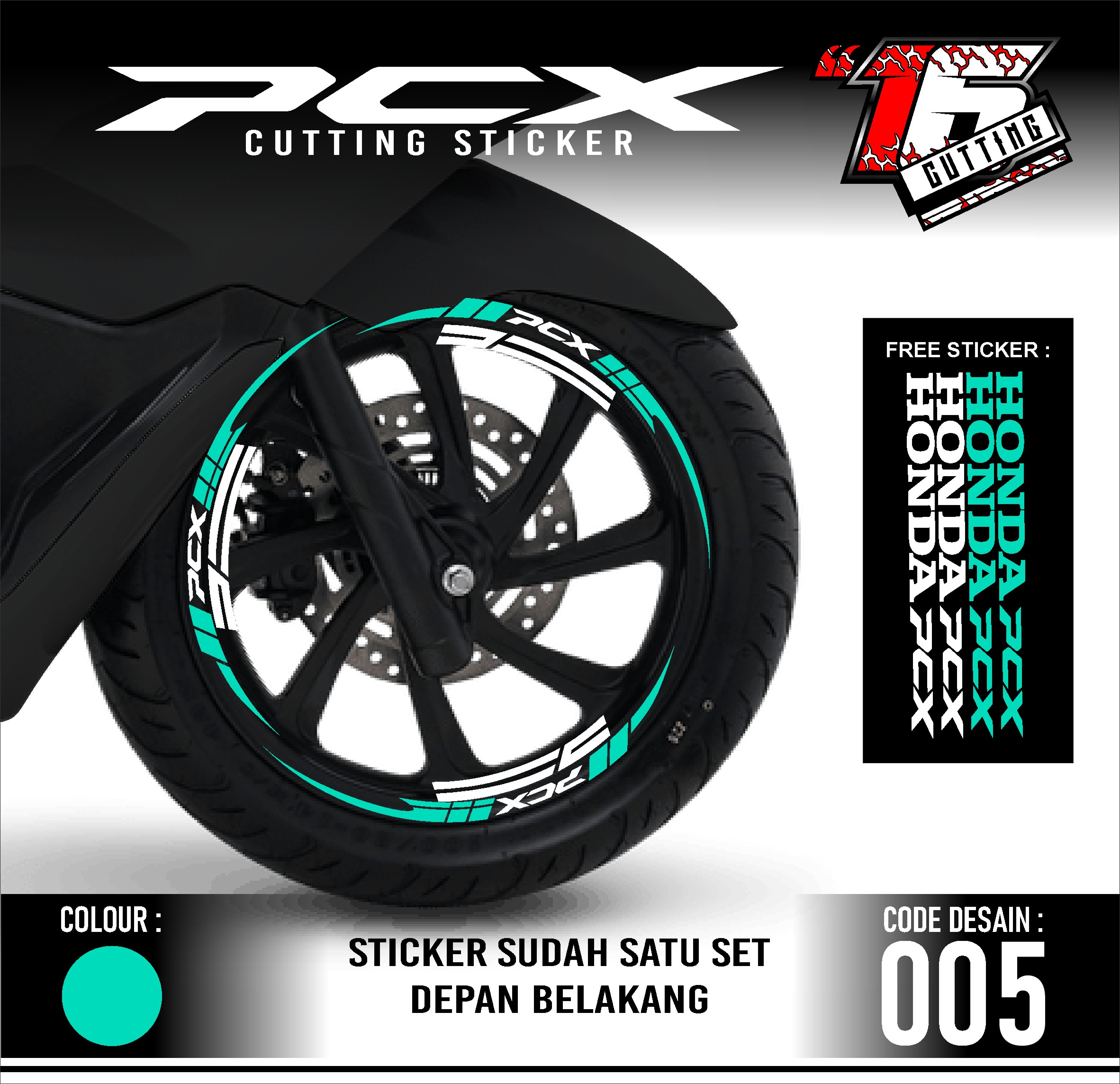 Stiker velg pcx 150 / 160 lis velg pcx stiker velg motor pcx 150 / 160 ...