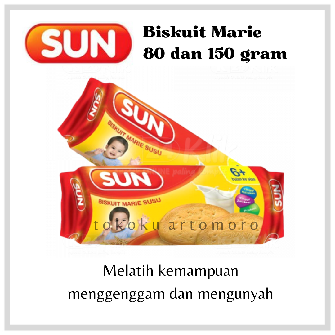 SUN Biskuit Marie Susu Kemasan 80 dan 150 gr - Biskuit Sun - Snack Bayi ...