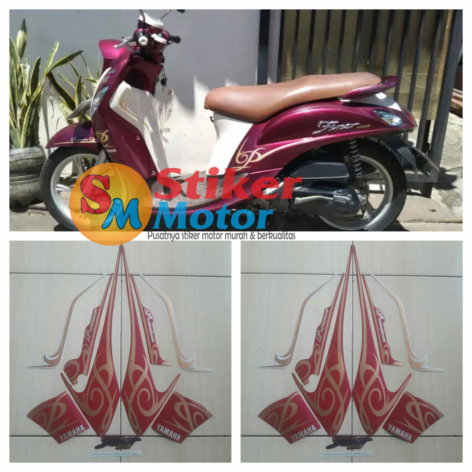 Sticker/striping motor yamaha fino premium 2016 ungu | Lazada Indonesia