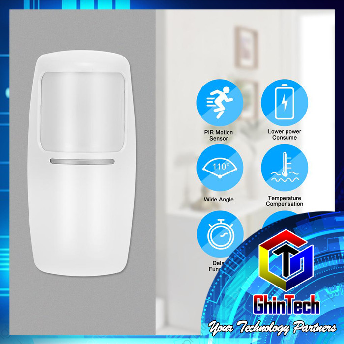 PIR Motion Sensor Gerak Wireless Alarm Detector Security | Lazada Indonesia