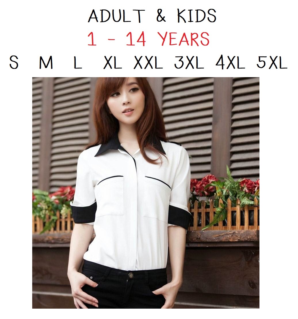 Kemeja kerja wanita cewek kantor formal korea style elegan modis slim fit body jumbo 3L 4L 5L 6L ...