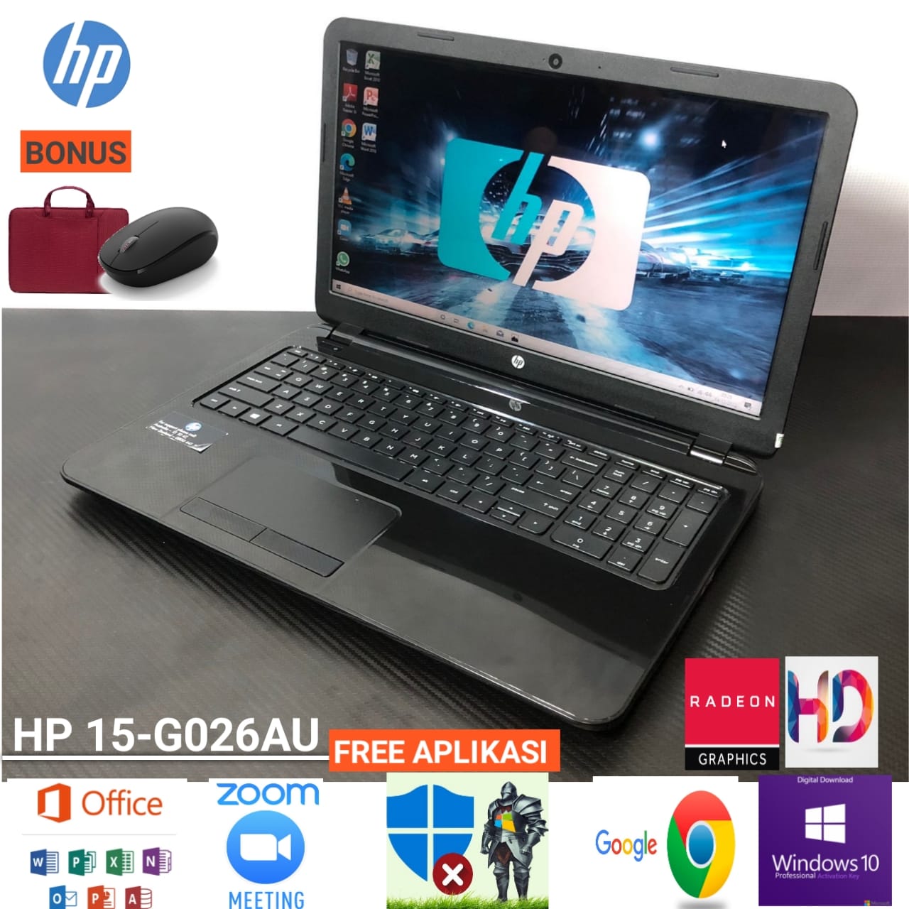 Laptop HP 15-G026AU AMD A6 - 6310 VGA AMD Radeon graphics Ram 4 GB HDD ...