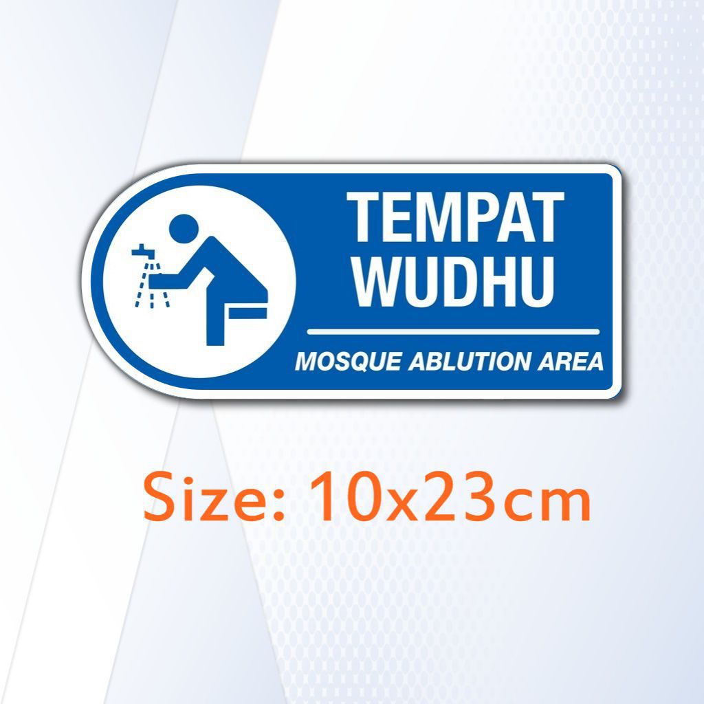 IS Sign Rambu Tempat Wudhu Mosque Ablution Area Signage PVC Tebal 5mm ...