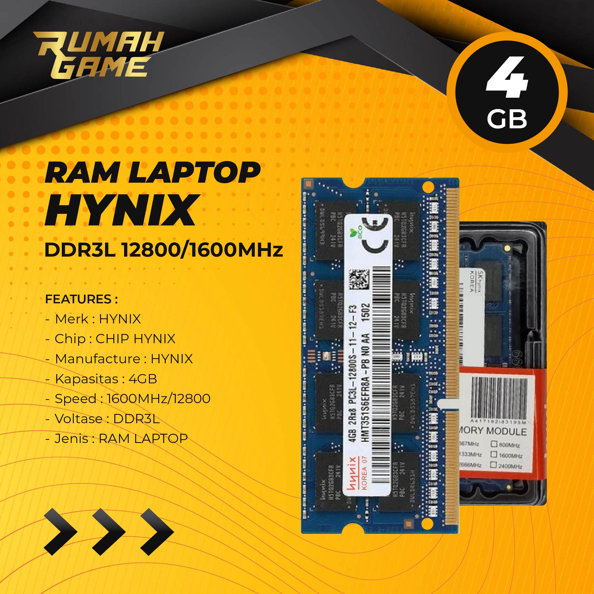 SK Hynix Ram Laptop 4GB DDR3L 12800 1600Mhz Sodimm Notebook | Lazada Indonesia