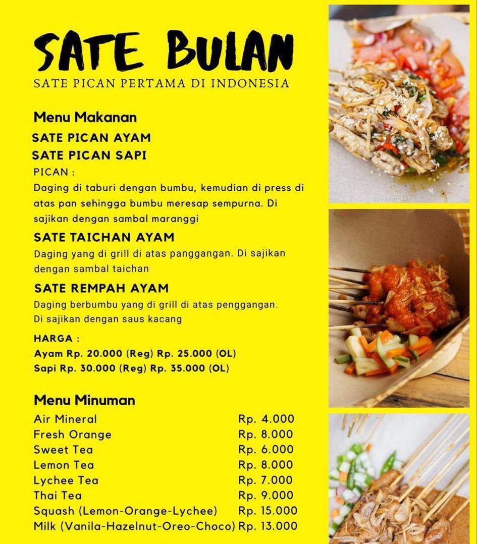 CETAK DAFTAR MENU SATE AYAM SATE TAICHAN SATE TAHU SATE KAMBING NISA ...