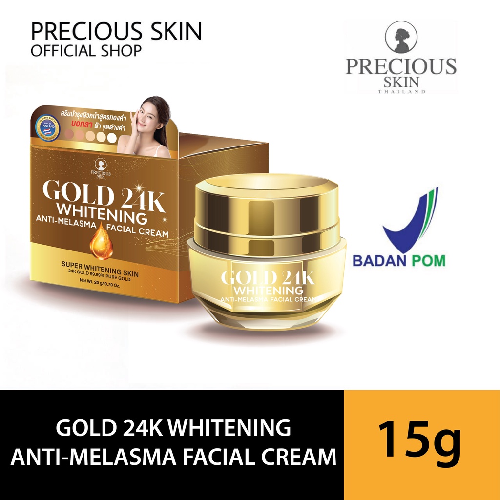 Precious Skin Thailand Gold 24K Whitening Anti Melasma Facial Cream ...