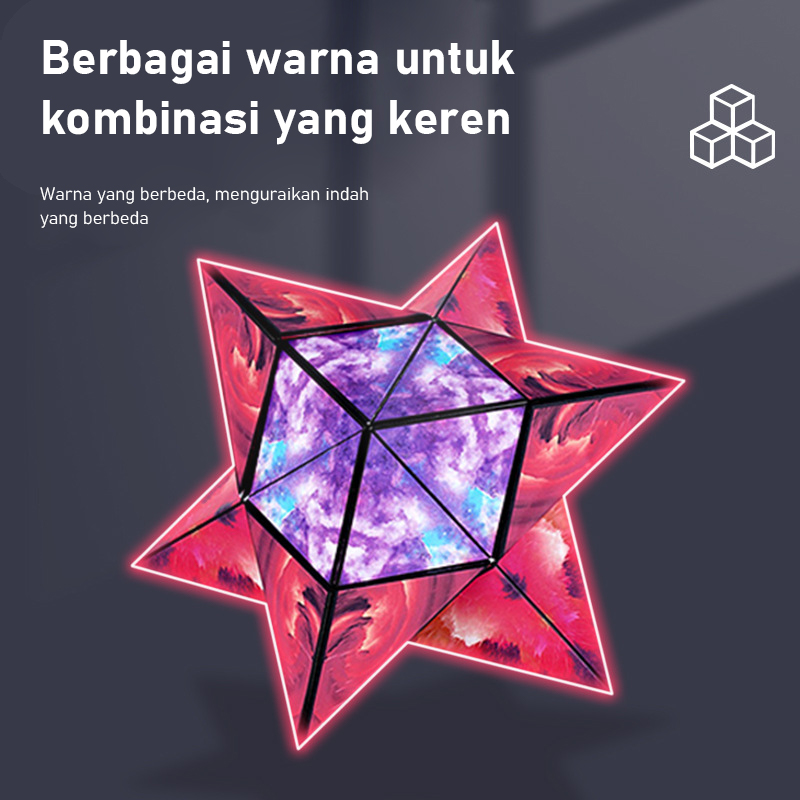 Mainan Puzzle Kubus Magic Magnetik 3D Berubah Bentuk 70 Bentuk Anti ...