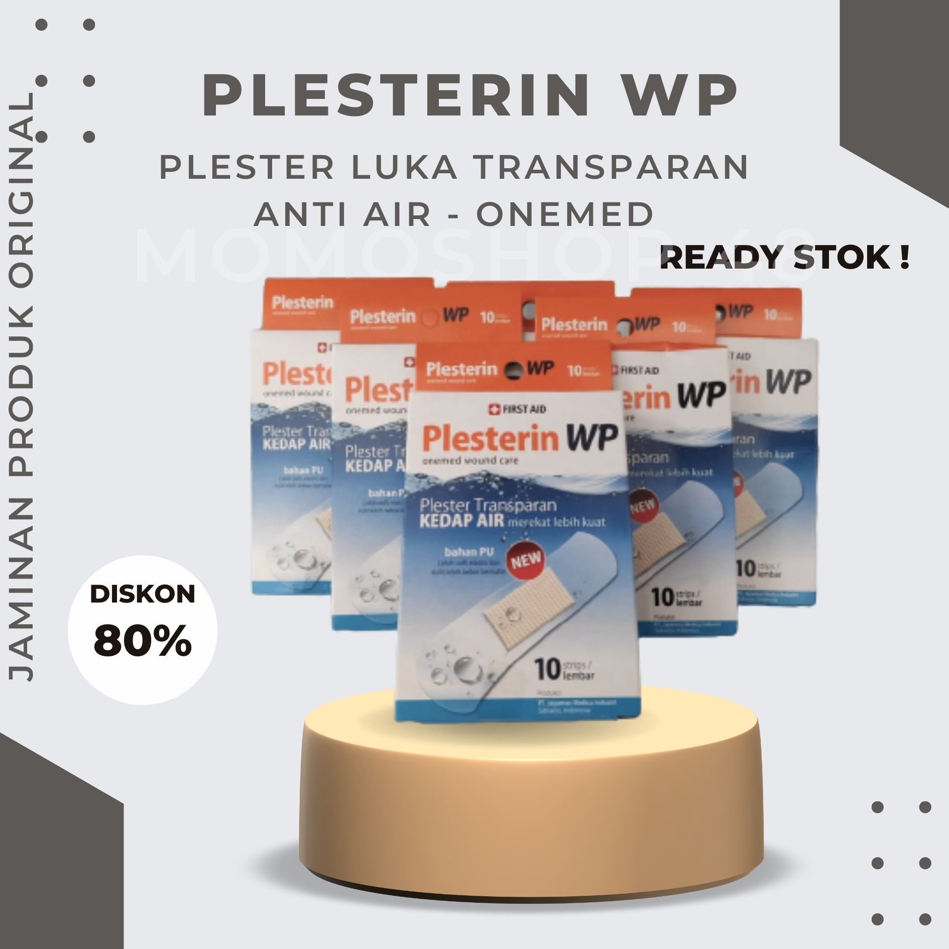 Plesterin WP OneMed Plester Luka Transparan Anti Air 1 Pack isi 10 Luka ...