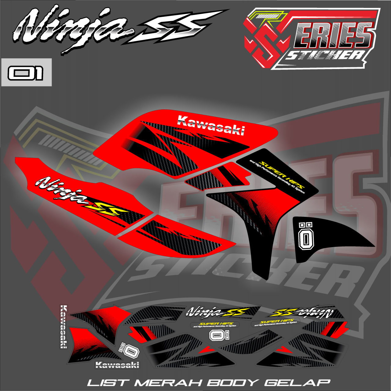 STIKER STRIPING KAWASAKI NINJA SS TRANSPARAN PREMIUM KEREN LIS VARIASI ...