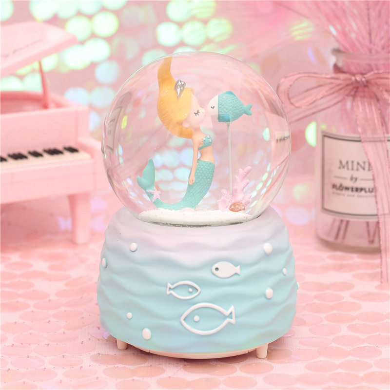 Bola Salju Putri Duyung Mermaid (Light + Auto Snow) / Snow Ball Mermaid ...