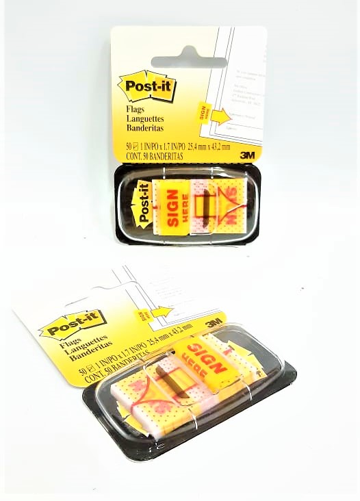 STICKY NOTES SIGN HERE TANDA TANGAN POST IT 3M 680-9 MEMO TEMPEL ...