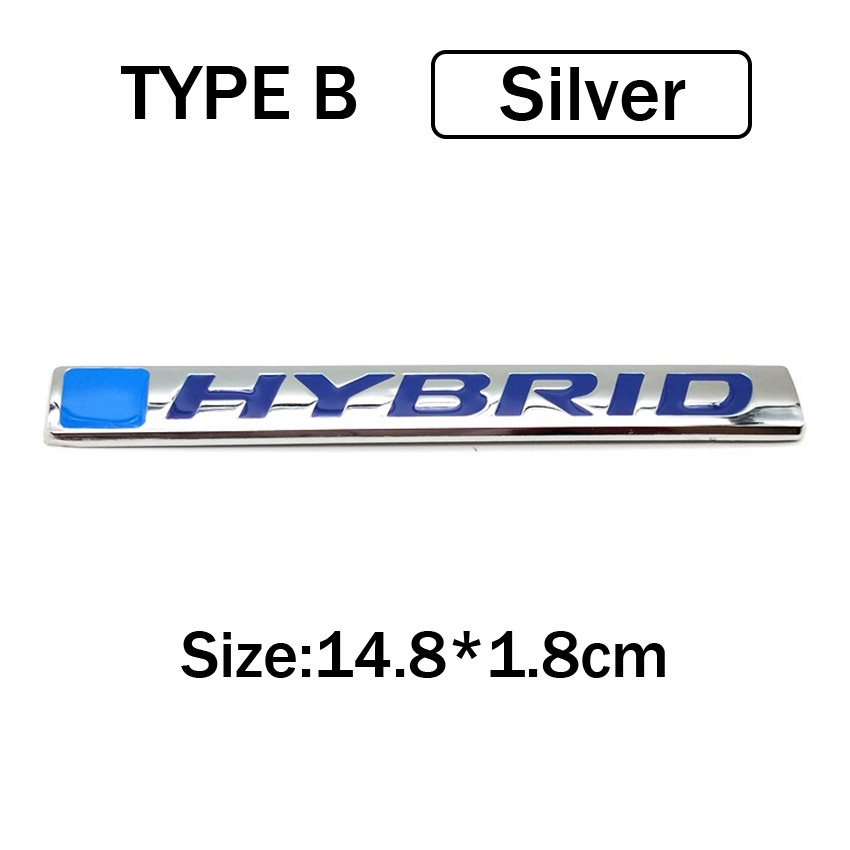 3D Metal Emblem Stiker HYBRID Sticker HYBRID Letter Logo Car Auto Side ...