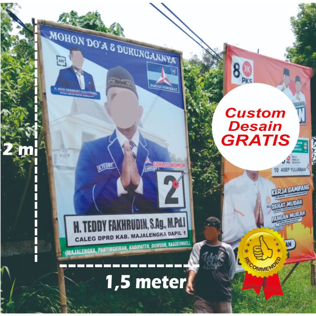 BALIHO BACKDROP BANNER SPANDUK UKURAN 1,5 X 2 METER DESAIN GRATIS ...