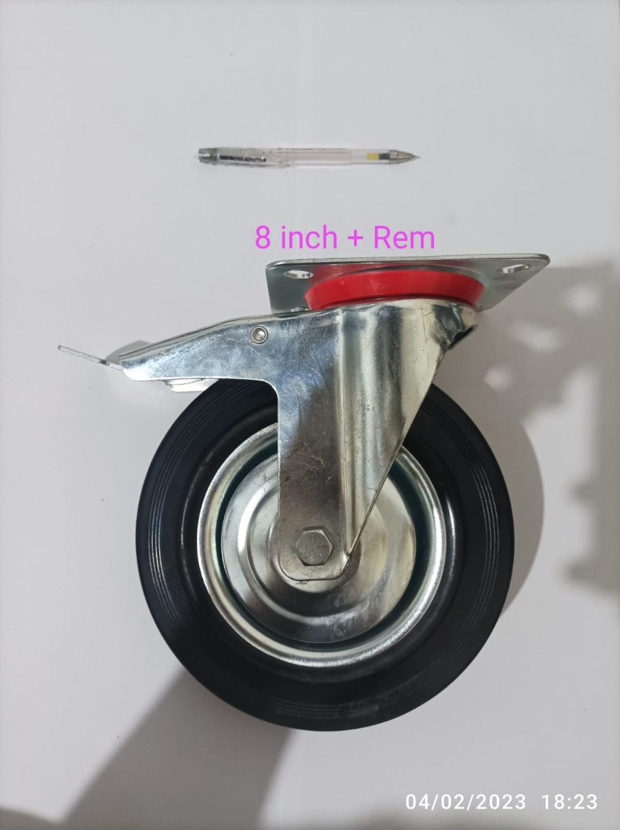 RODA KARET UKURAN 8 INCH VARIASI TIPE / RODA KASTER DAN TROLI 8" HEAVY ...