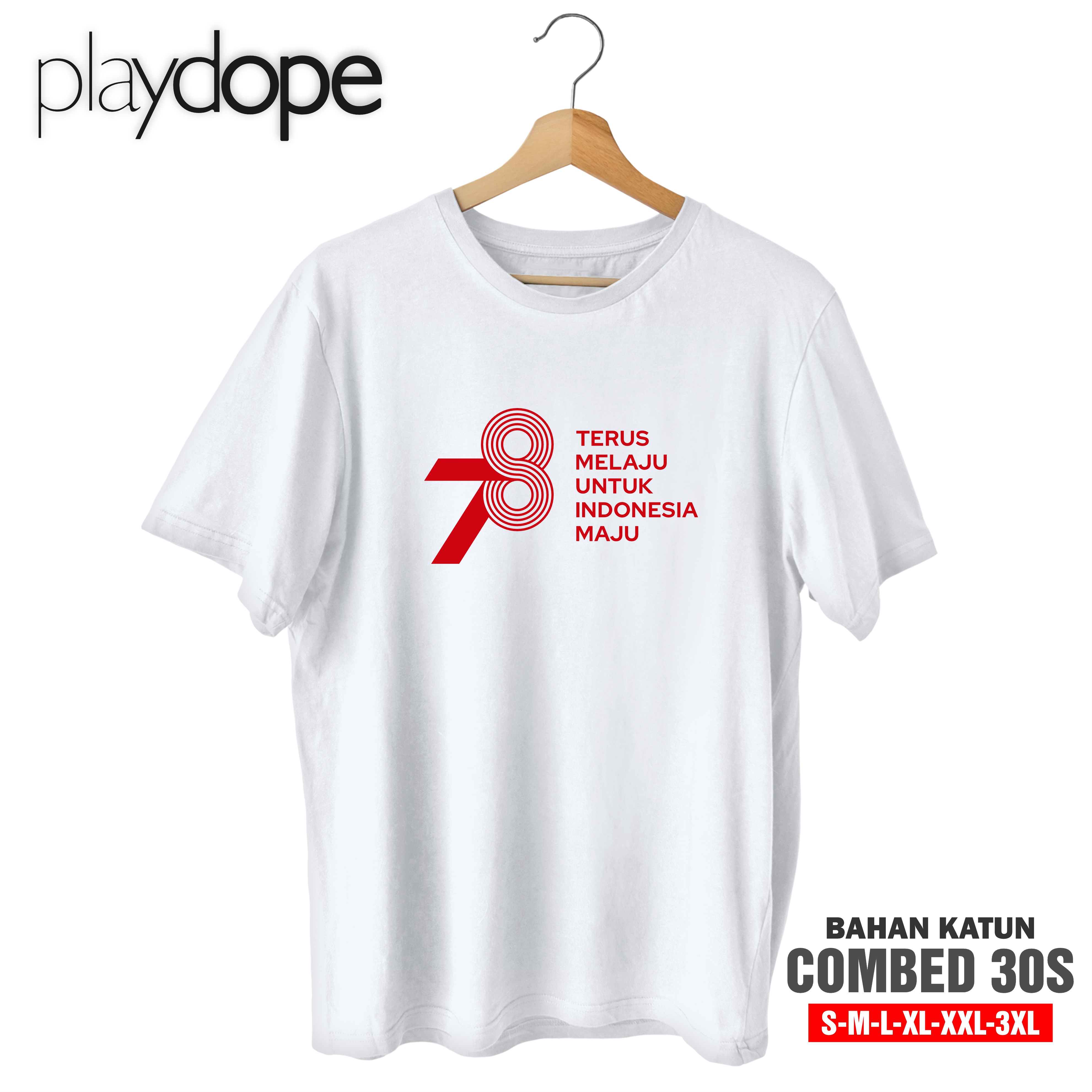 PLAYDOPE - Kaos 17 Agustusan 2023 kaos 17an Event HUT Indonesia Resmi 78 Tahun / Kaos Hut RI ke ...