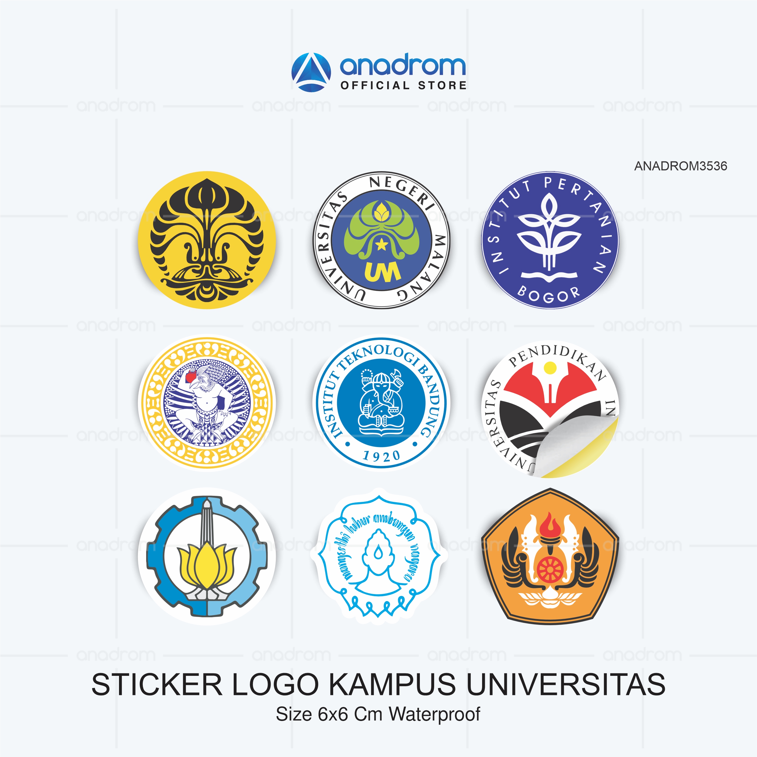 Sticker Logo kampus | Sticker Logo Universitas | Size 6x6 Cm Waterproof ...