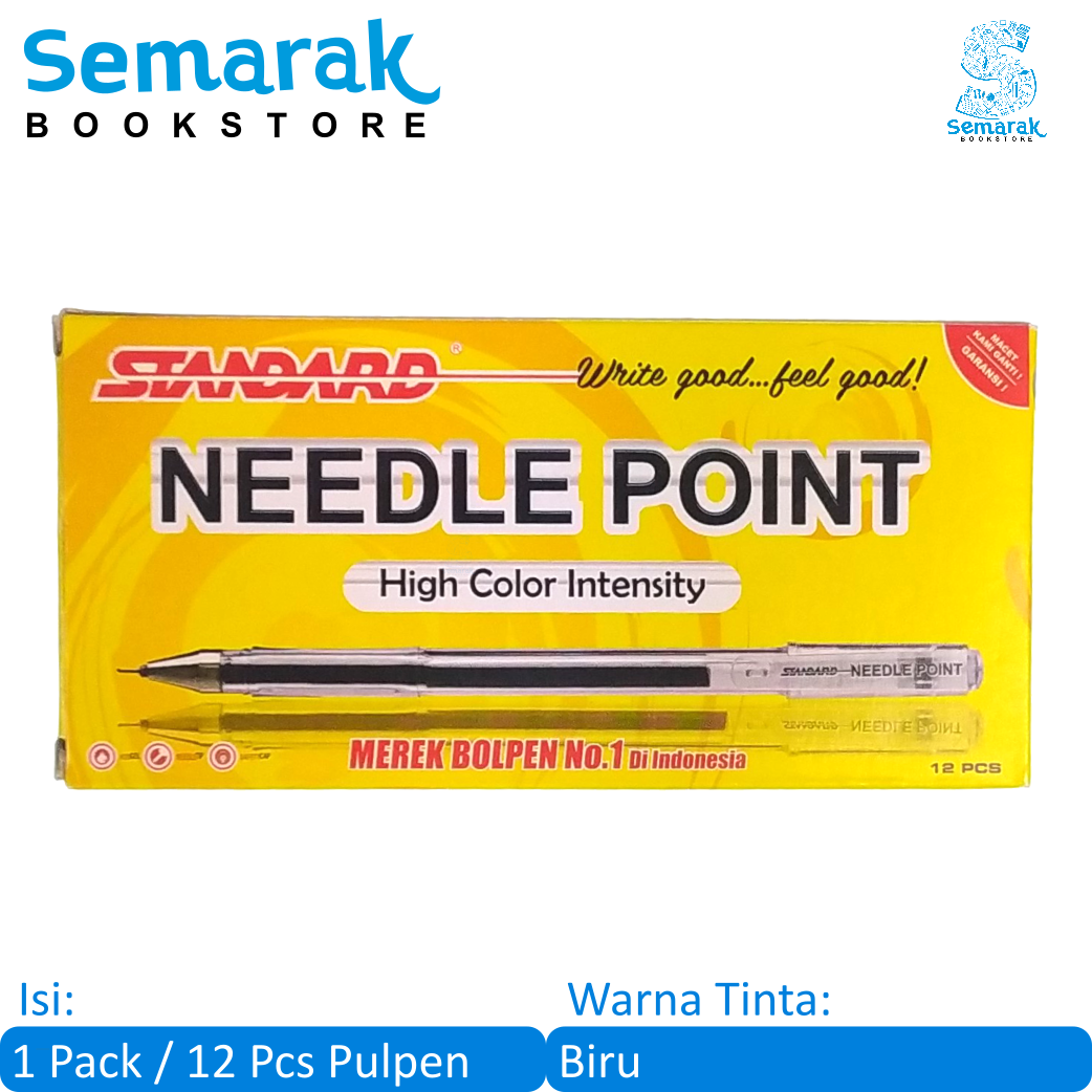 Standard Needle Point Pulpen Jel Lancip H2O Gel 0.28 - Biru [1 Pack ...