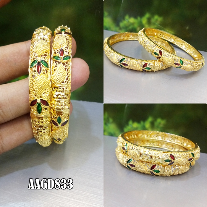 Bangle / Gelang Dubai India warna EMas Isi 2 PCS Mewah dan Simpel ...