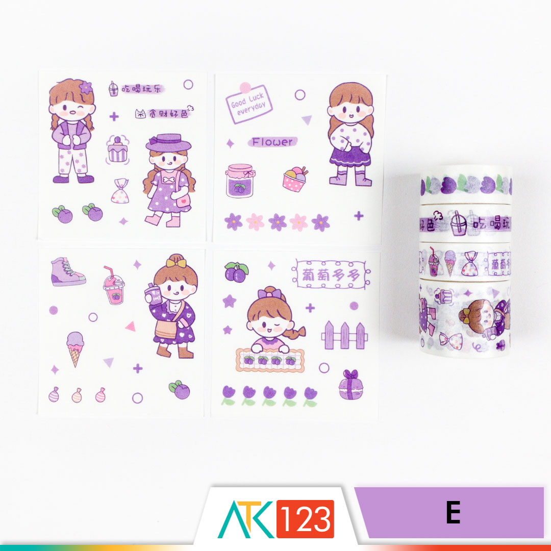 Selotip Kertas Warna / Motif / Washi / Japanese Masking / Paper Tape ...