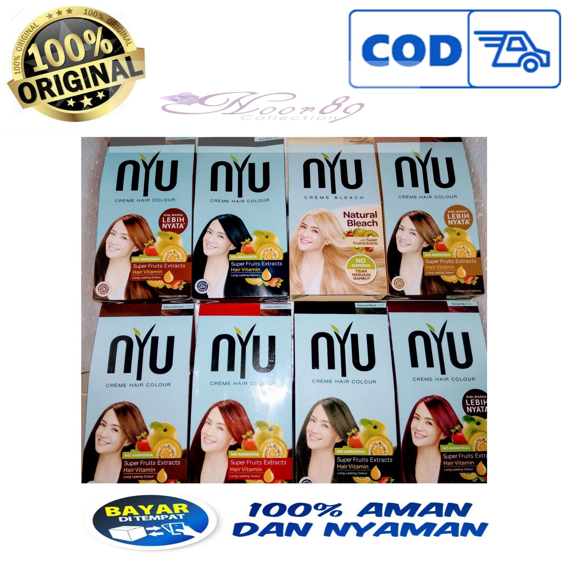 NYU CREME HAIR COLOUR KEMASAN KOTAK NYU PEWARNA RAMBUT NYU CAT RAMBUT ...