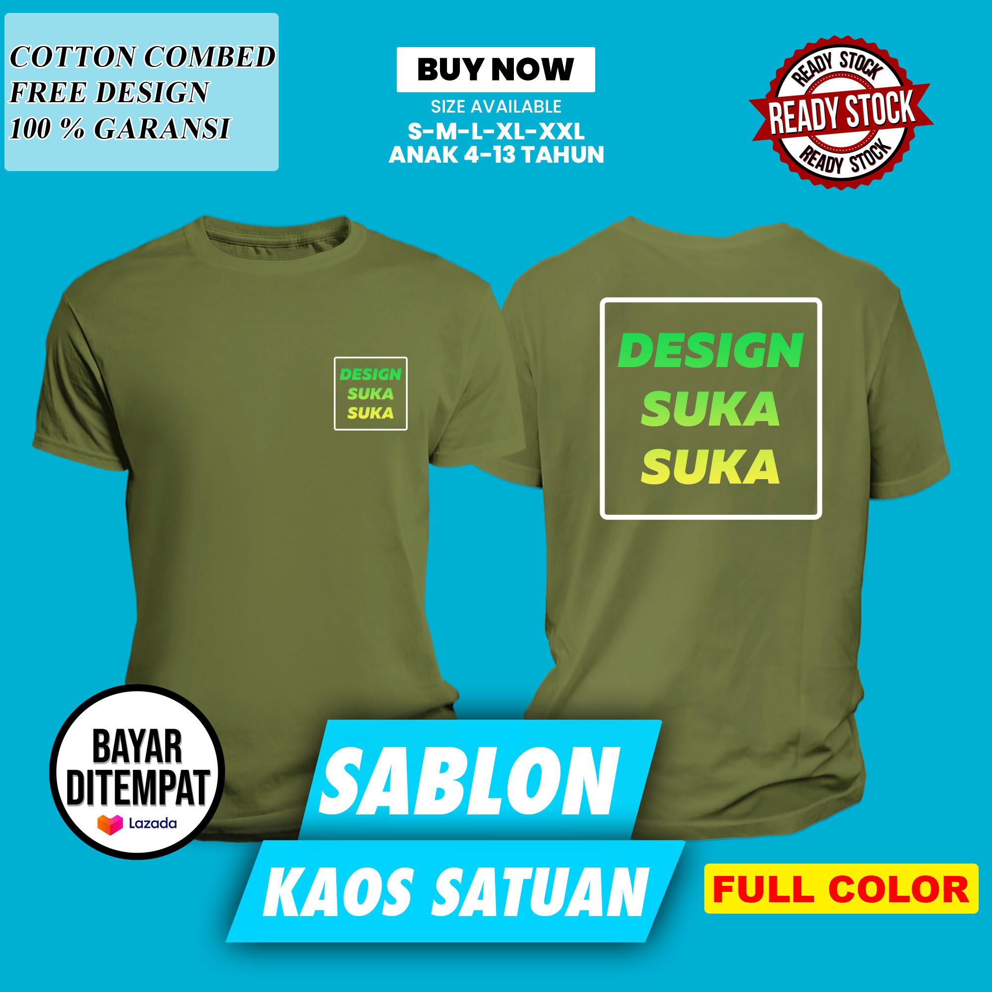 JANS CUSTOM | Kaos Sablon Satuan Full Warna Bebas Design | Kaos Custom ...