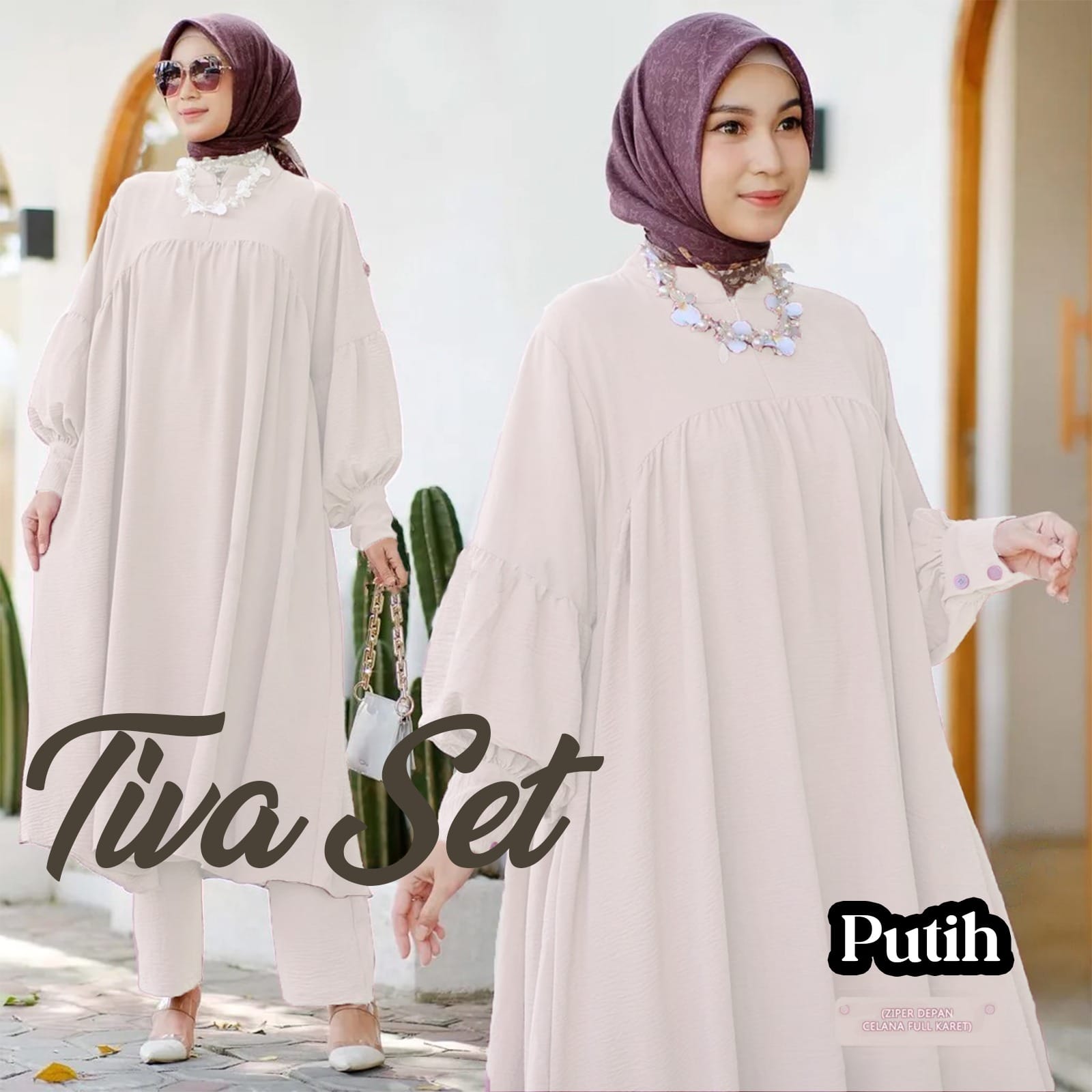 Tiva SET JUMBO SET LONG TUNIK CRINKLE AIRFLOW /One Set Tiva / Setcel ...