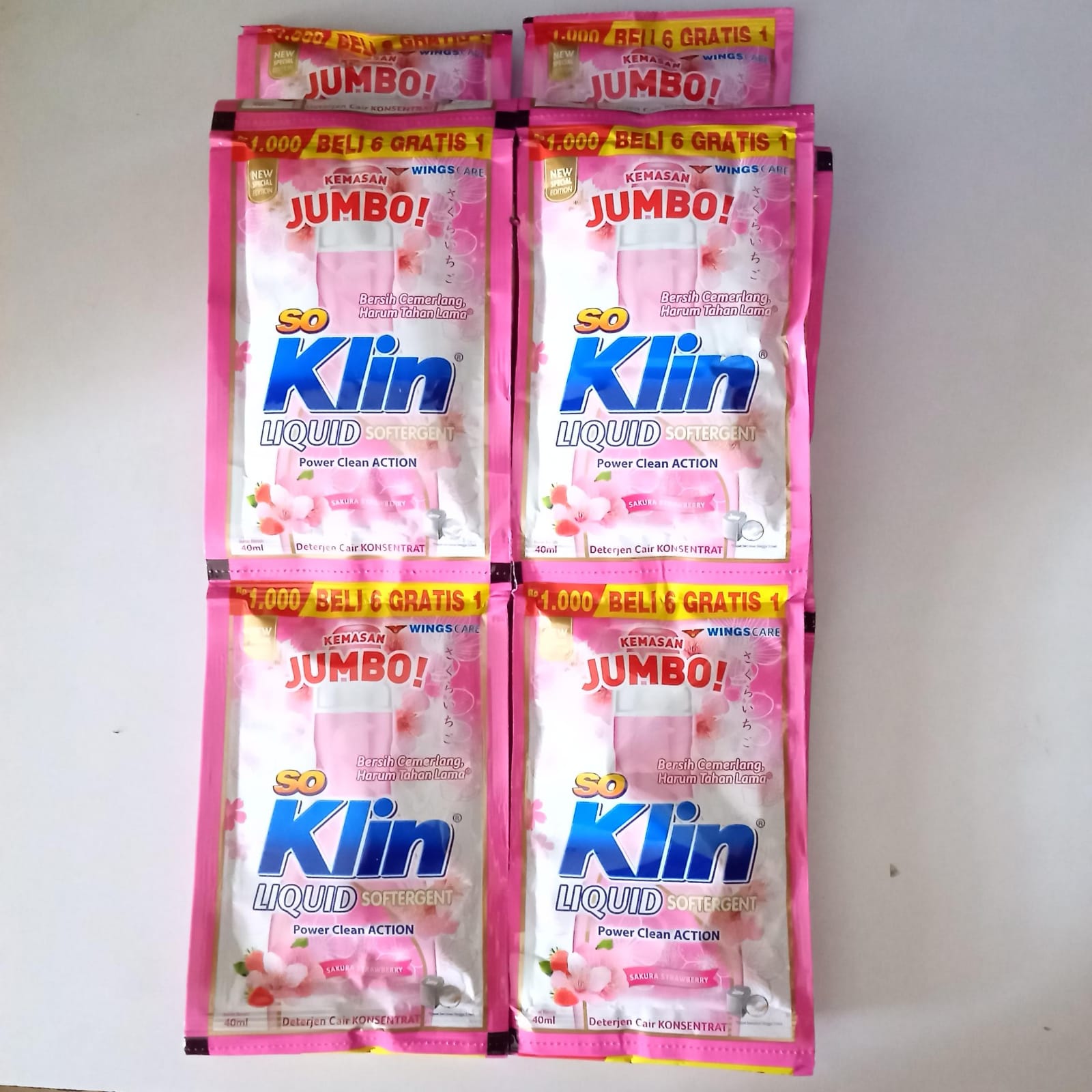 ( 1 RENCENG isi 7pcs ) So Klin Liquid Jumbo / SoKlin Power Clean Action ...