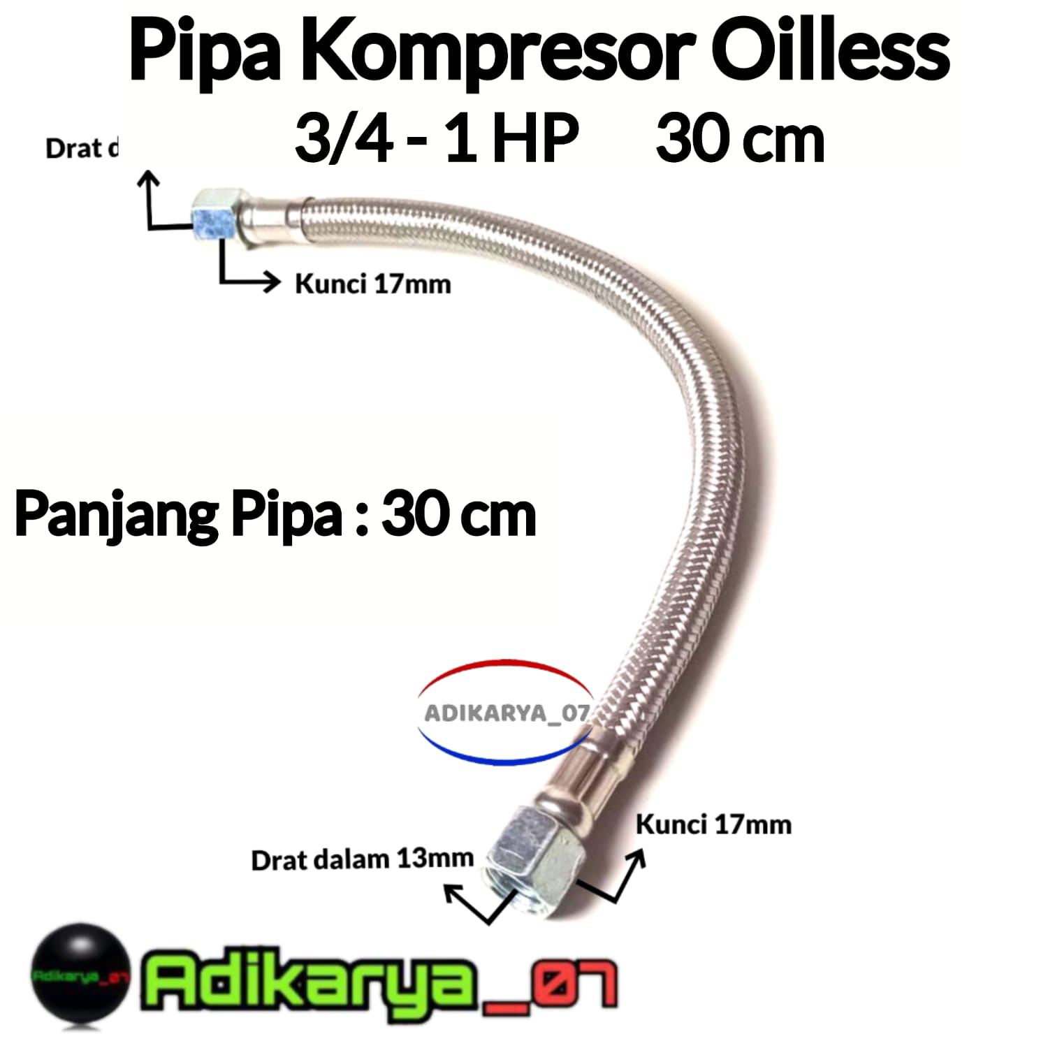 Pipa angin kompresor discharge pipe A portable oilles 1 hp selang ...