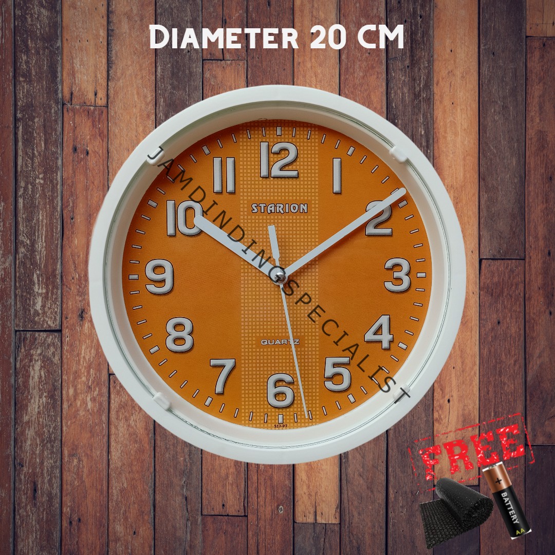 JAM DINIDING JAM MEJA MINIMALIS POLOS MESIN ORIGINAL DIAMETER 20CM ...