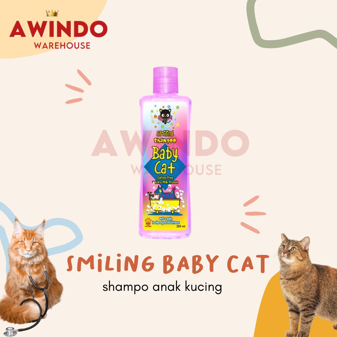 SMILING SHAMPOO BABY CAT - Shampo Sampo Anak Kucing Cat Kitten 200ml ...