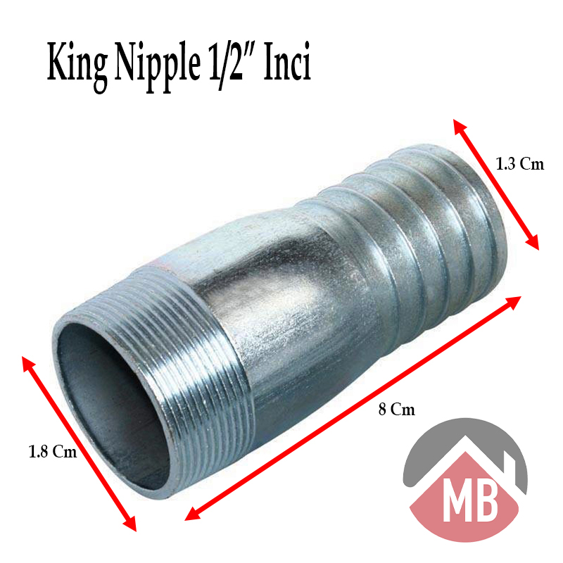 MB - King Nipple 1/2" Galvanis / Nepel / Nepple / Nipel Selang 1/2 Inch ...