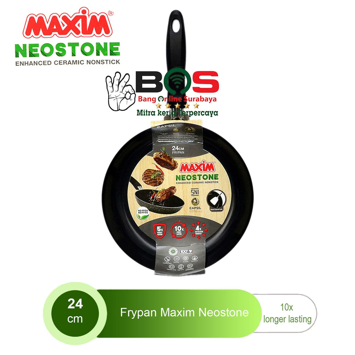 Maxim Neostone Maxim Frypan 24 CM Teflon Frypan Ceramic Coating Anti ...