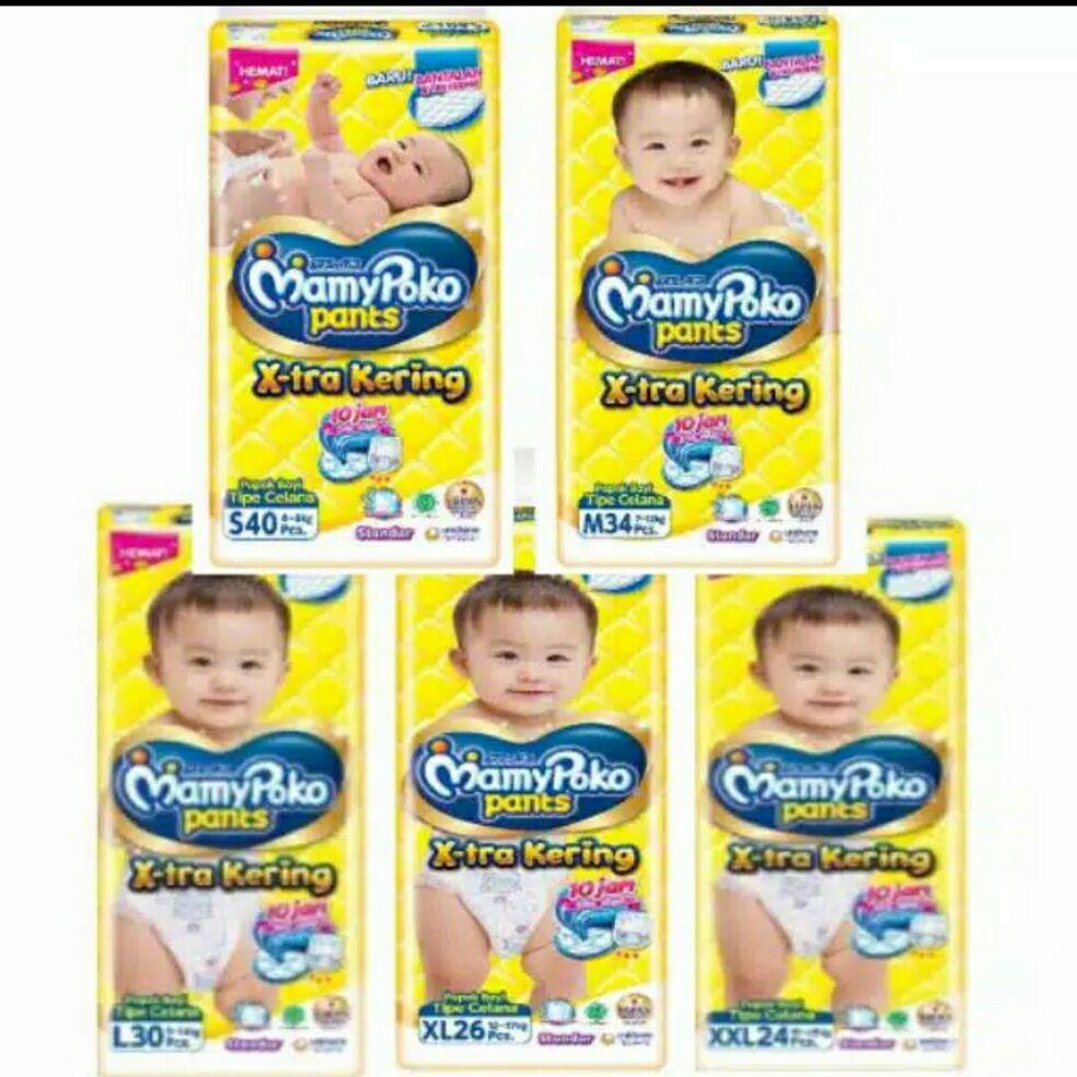Pampers Mamy poko Extra Kering ukuran S ( 4-8kg) | Lazada Indonesia