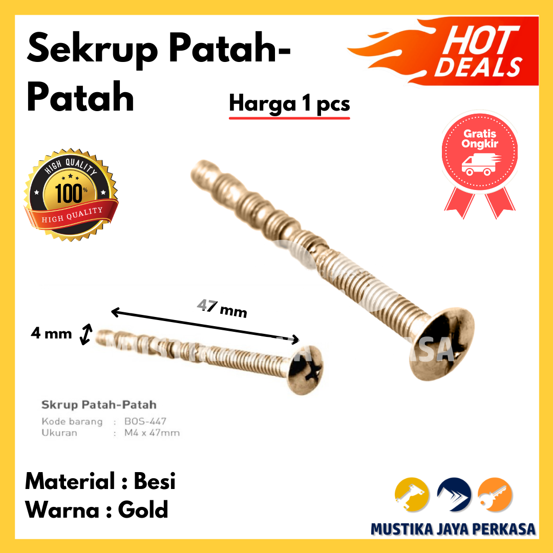 Sekrup Patah Patah Baut Patah Break Screw Besi Gold | Lazada Indonesia