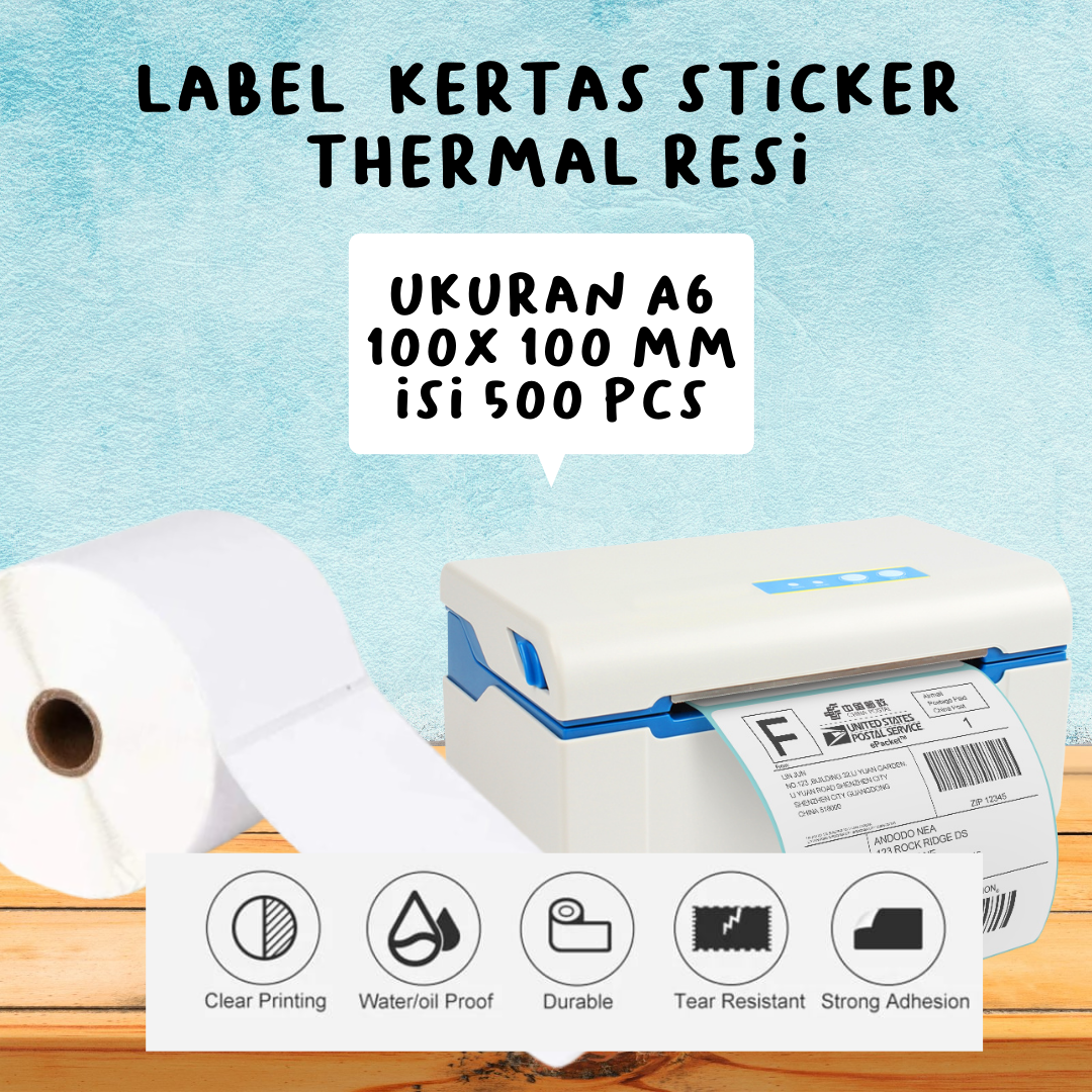 Kertas Thermal label 100x100 mm kertas sticker label barcode 100 x 100 ...