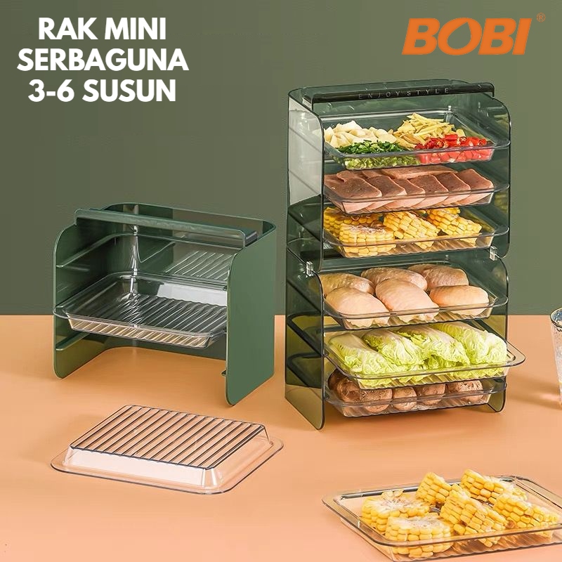 BOBI Rak Susun Makanan Mini- RAK DAGING Functional Kitchen Storage Rack ...